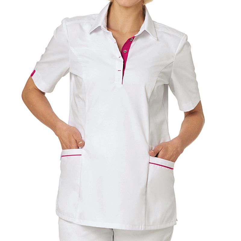 Blouse Médicale Femme Bi-colore, Boutons Pressions sous Patte Blouse Médicale Femme Bi-colore, Boutons Pressions sous Patte